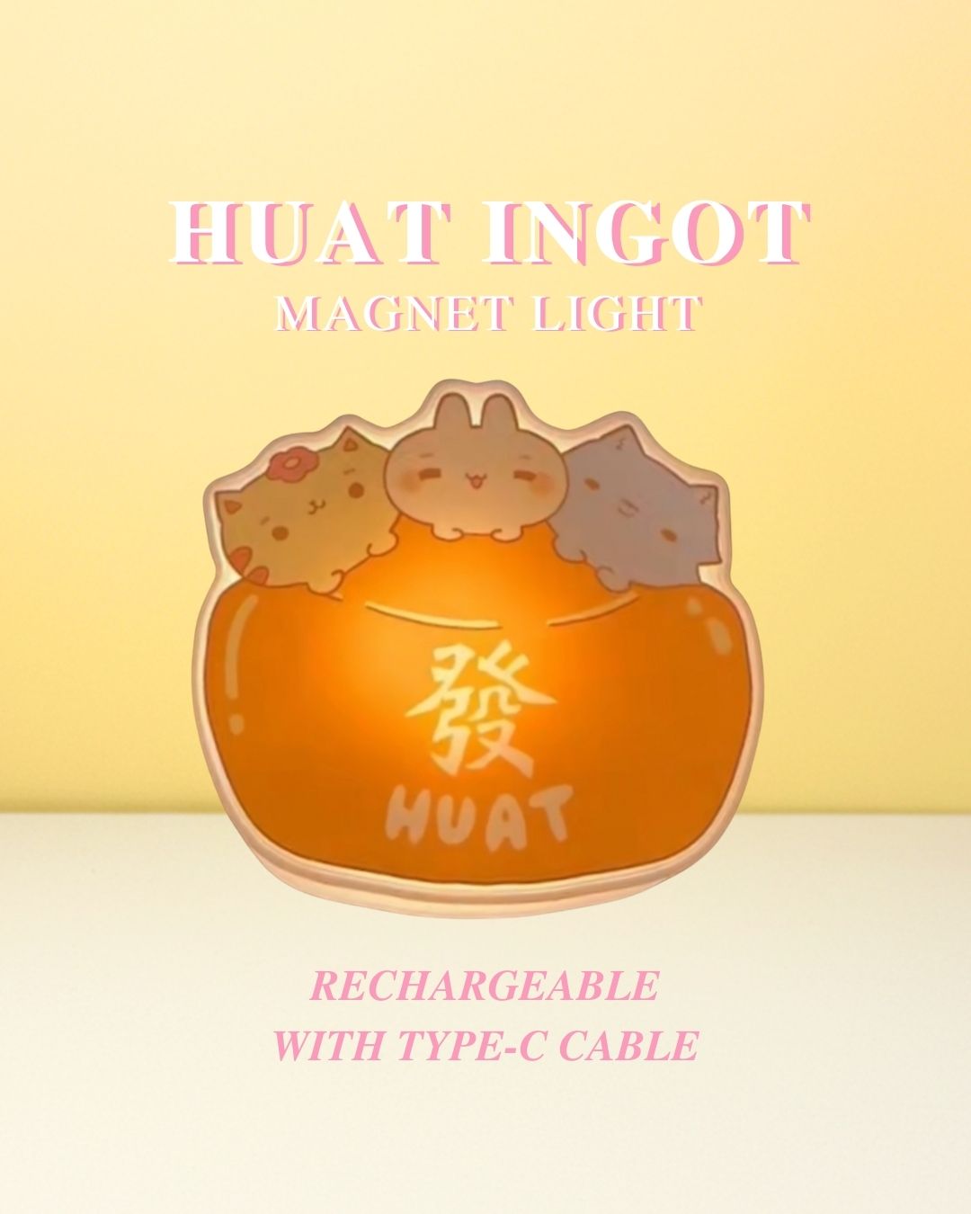 HUAT Gold Ingot Light Magnet – Chinese New Year Special – mochiakahwoo